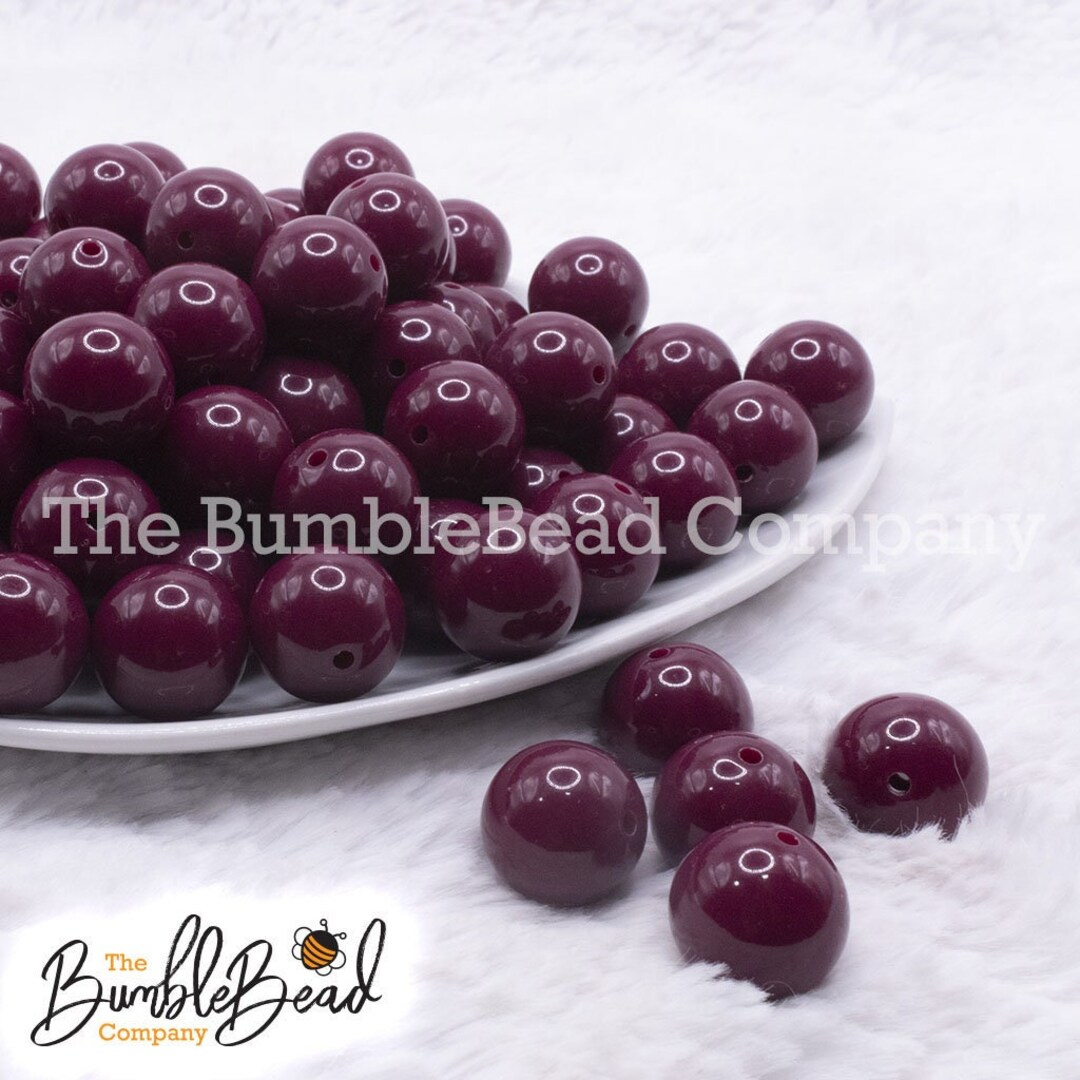 16mm Wine Red Solid Acrylic Chunky Bubblegum Beads, Acrylic Gumball ...