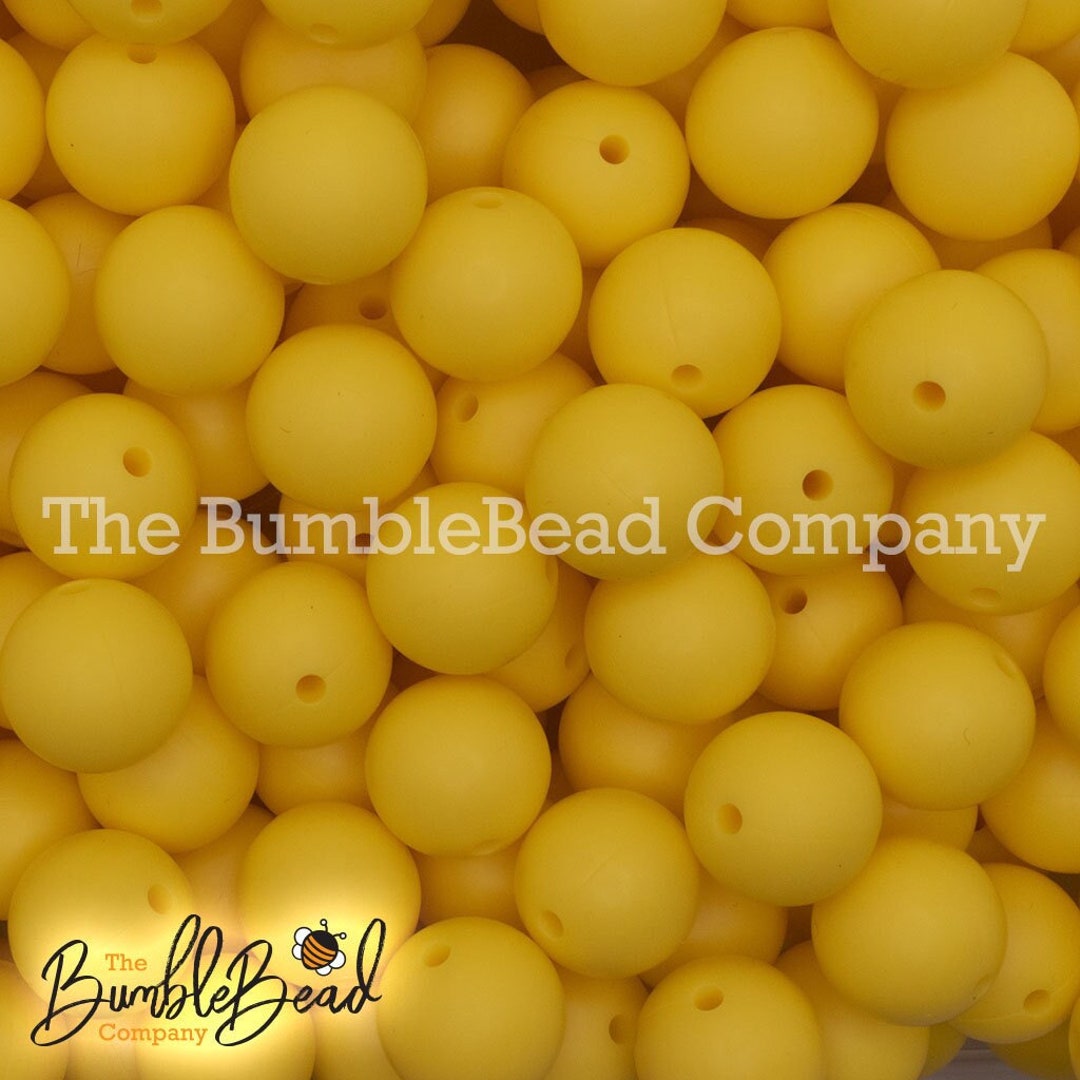 15mm Yellow Silicone Beads, Silicone Beads in Bulk, 15mm Silicone ...