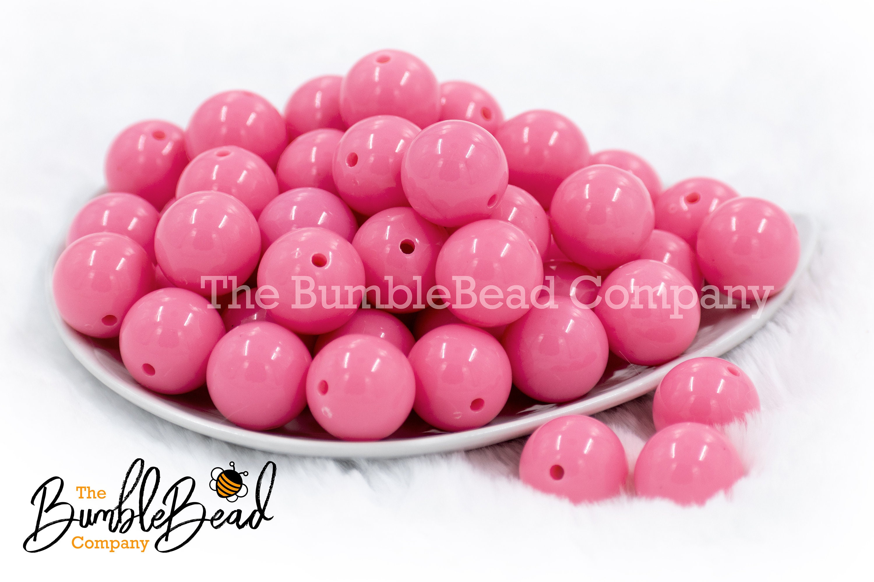 20mm Bubblegum Pink Solid Chunky Bubblegum Beads Acrylic Etsy