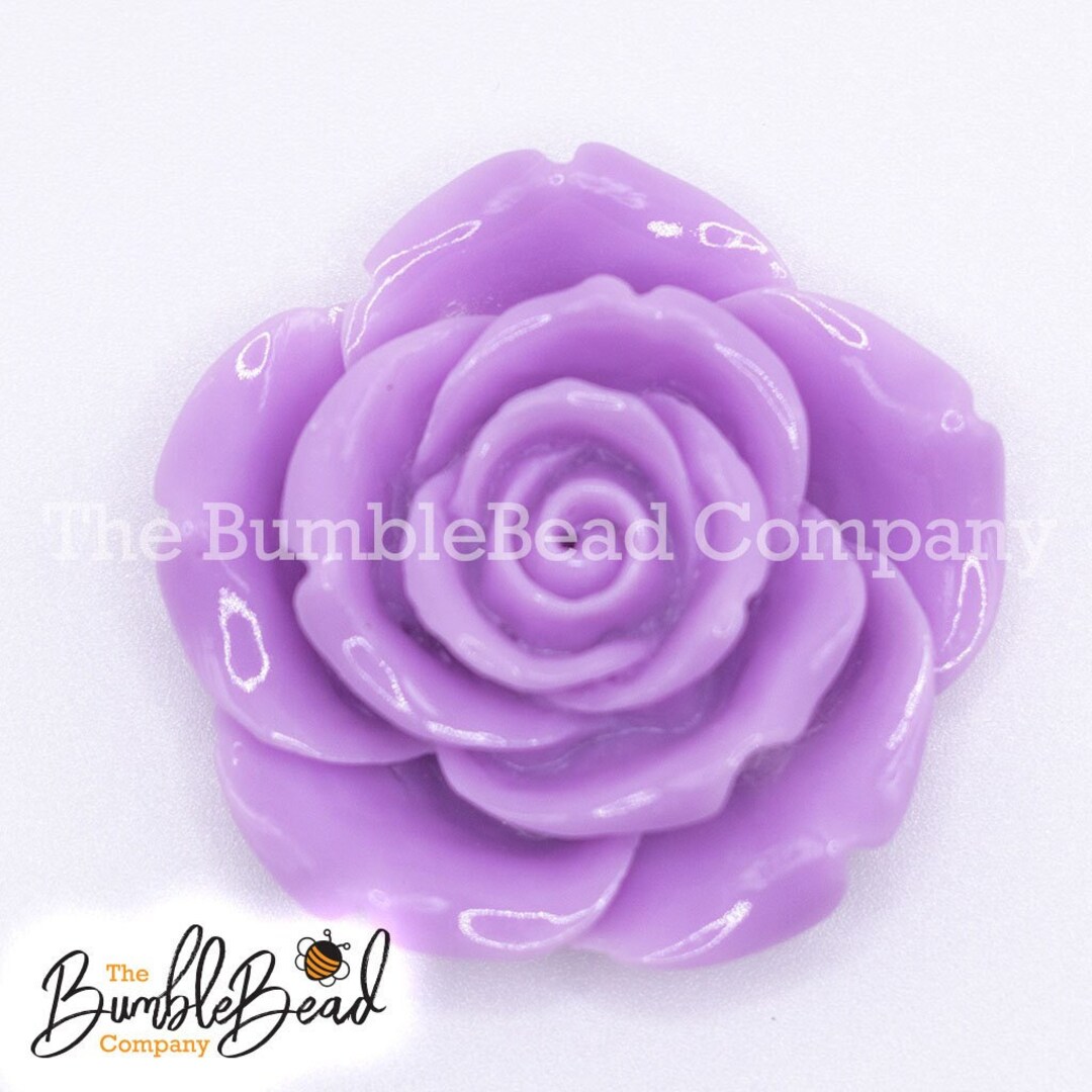 42mm Acrylic Purple Rose Flower Focal Bead, Chunky Bubblegum Bead Focal ...