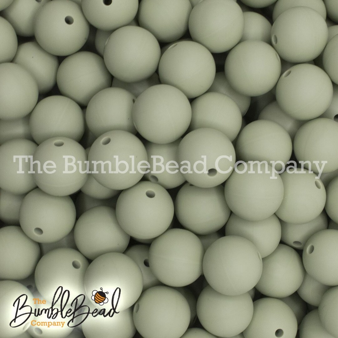 15mm Matcha Green Silicone Beads, Silicone Beads in Bulk, 15mm Silicone ...