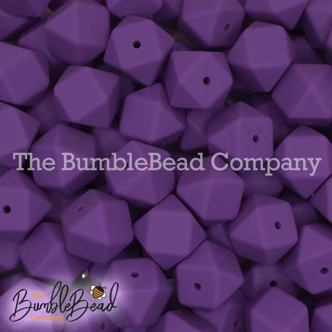 17mm Purple Hexagon Silicone Beads, Silicone Hexagon in Bulk, 17mm ...