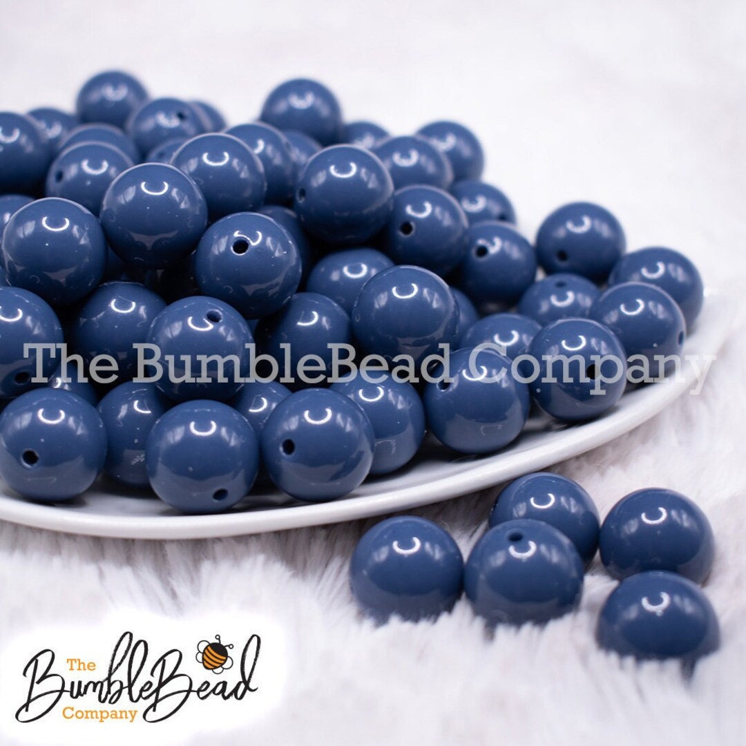 16mm Bluebery Solid Acrylic Chunky Bubblegum Beads, Acrylic Gumball ...