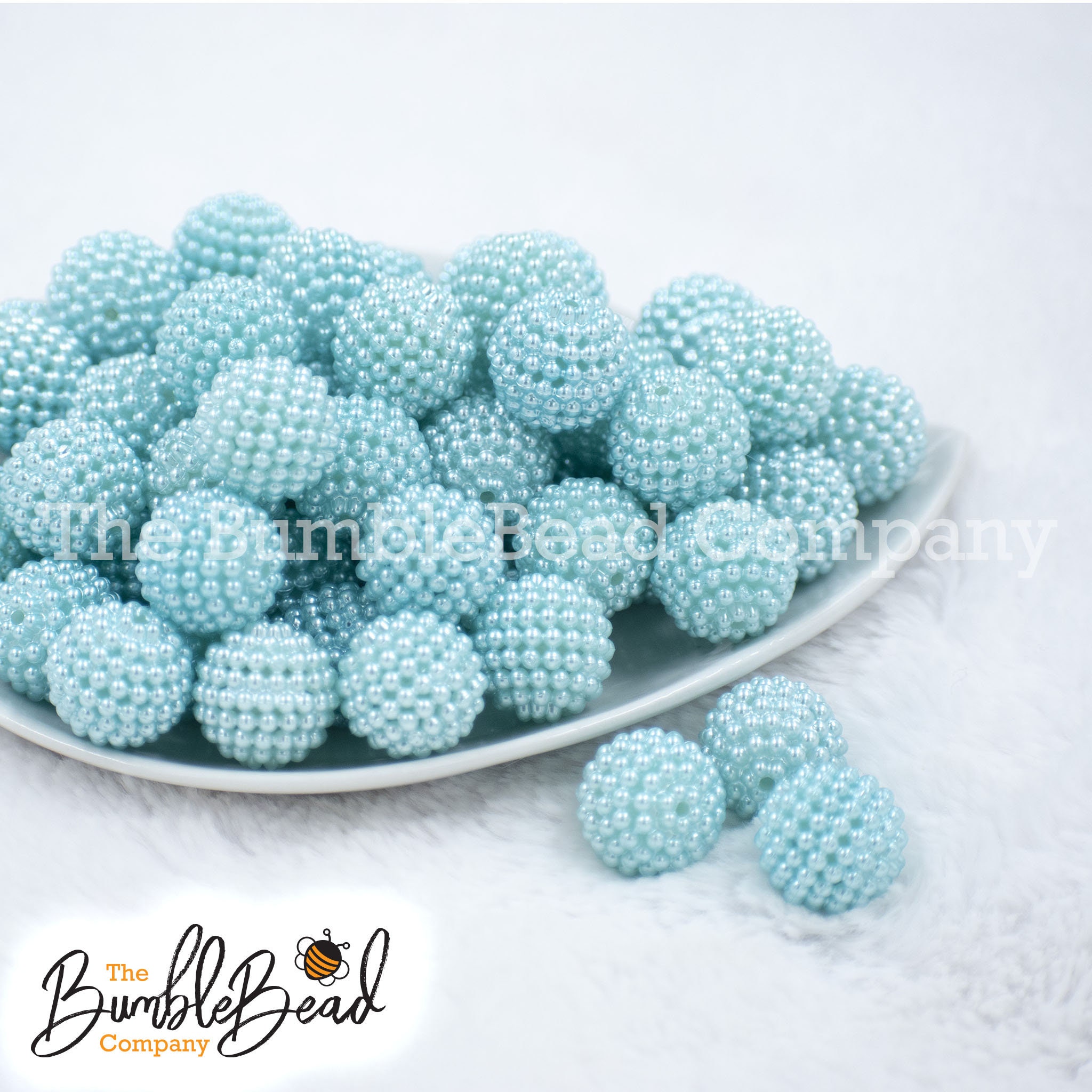 20MM Ice Blue Ball Bead Pearl Finish Chunky Bubblegum Beads - Etsy