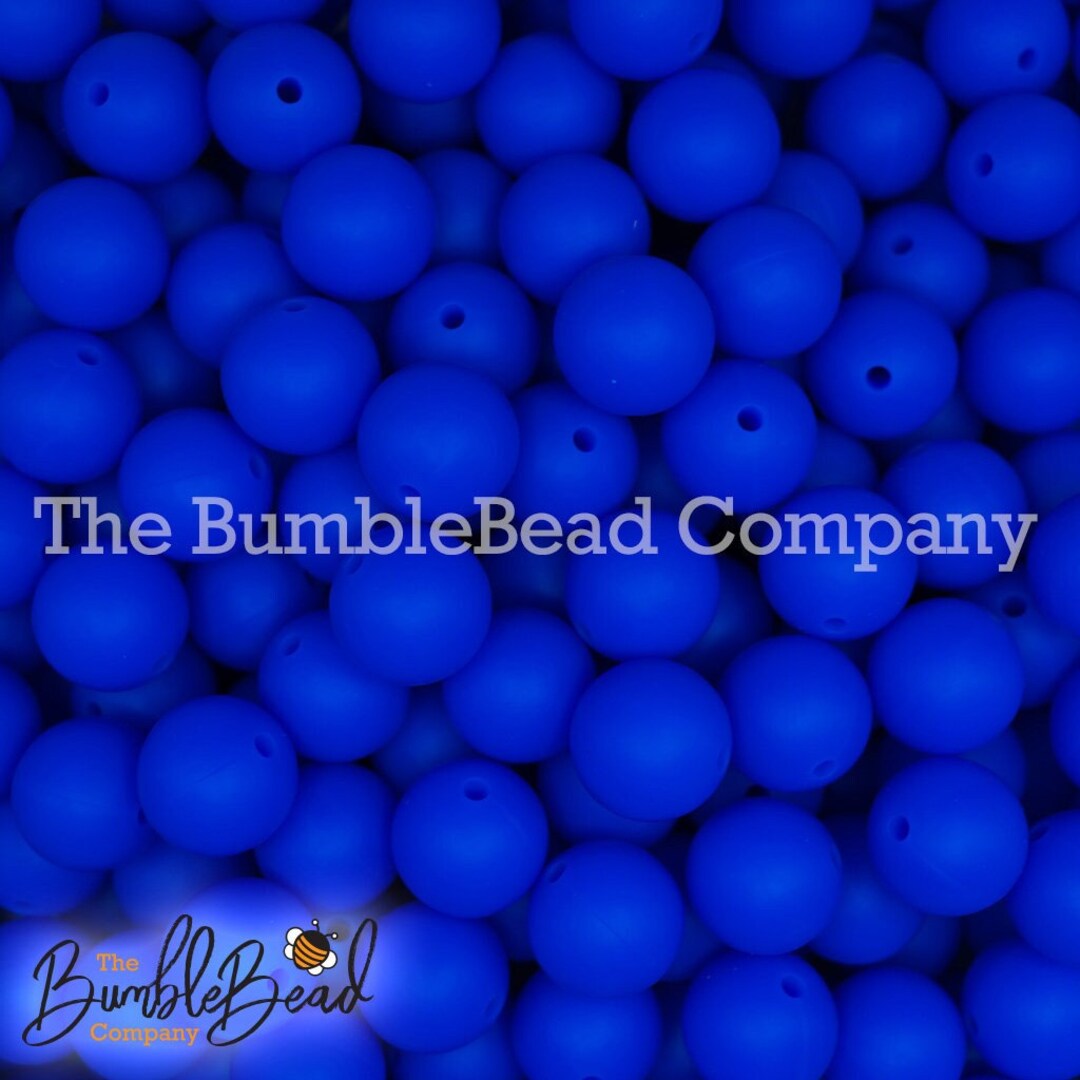 15mm Cobalt Blue Silicone Beads, Silicone Beads in Bulk, 15mm Silicone ...