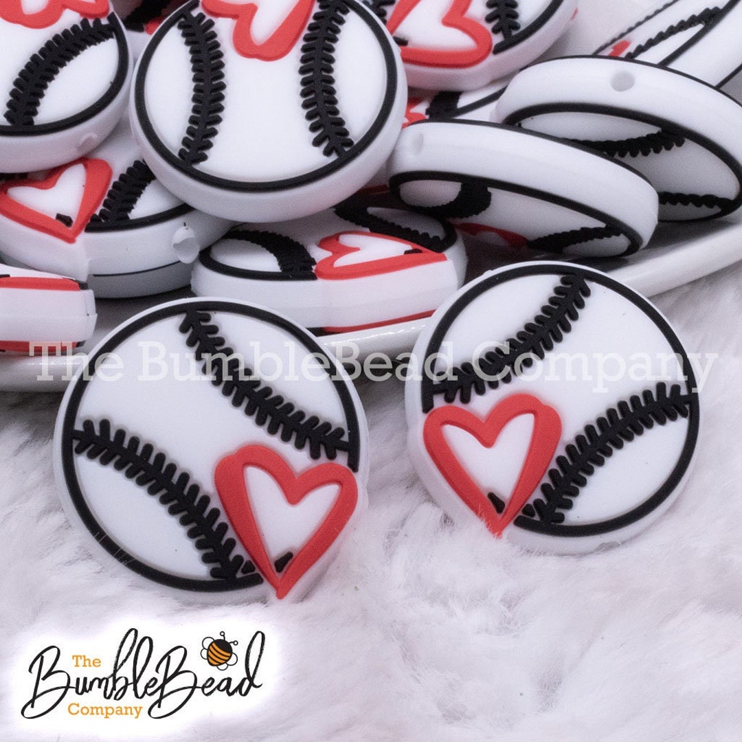 Baseball Silicone Focal Bead Accessory - 29mm, Silicone Beads - Etsy