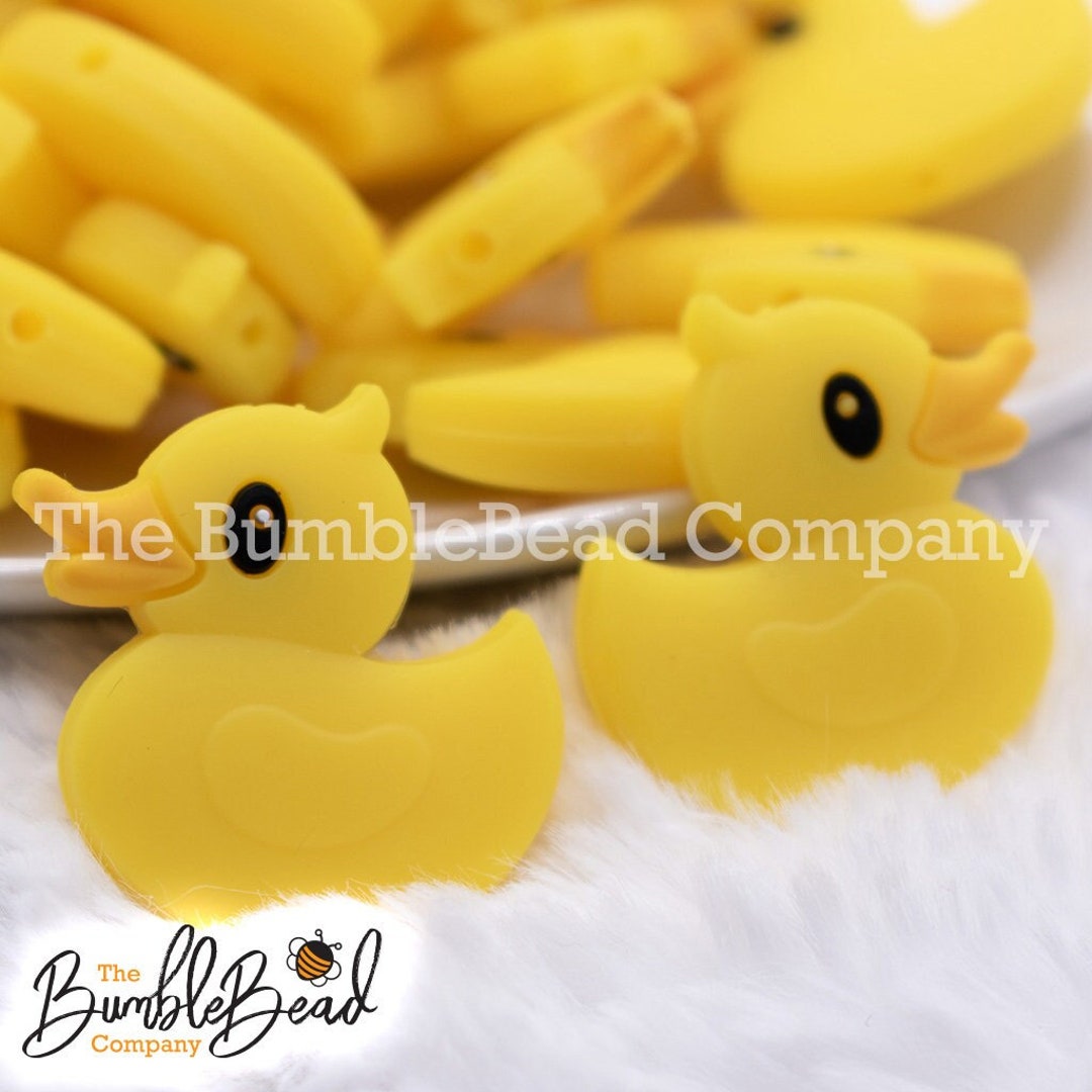 Yellow Duckey Silicone Focal Bead Accessory - 44mm X 22mm, Silicone ...