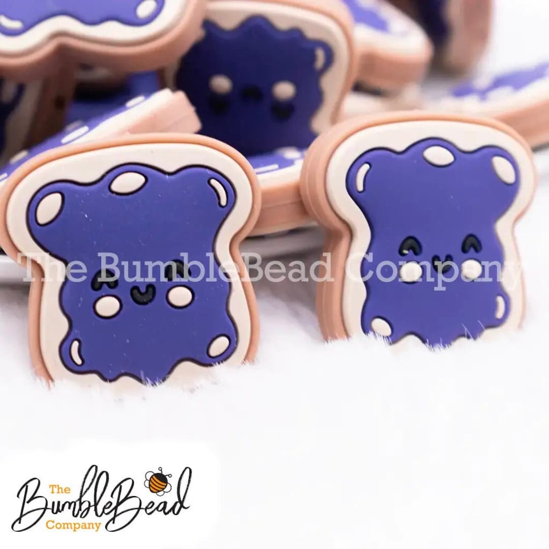 Grape Jelly Toast Breaded Silicone Focal Bead Accessory - Silicone ...