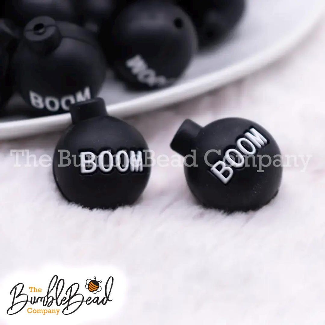 3D Black Boom Silicone Focal Bead Accessory - Silicone Bead - Etsy