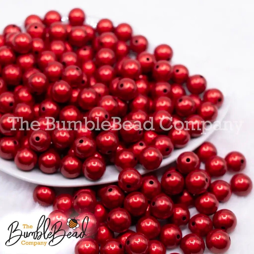 12mm Red Miracle Chunky Acrylic Bubblegum Bead, Resin Beads in Bulk ...