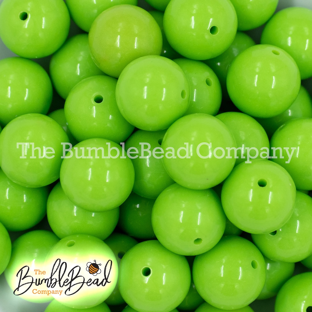 20mm Neon Lime Acrylic Bubblegum Beads, Chunky Gumball Beads - Etsy