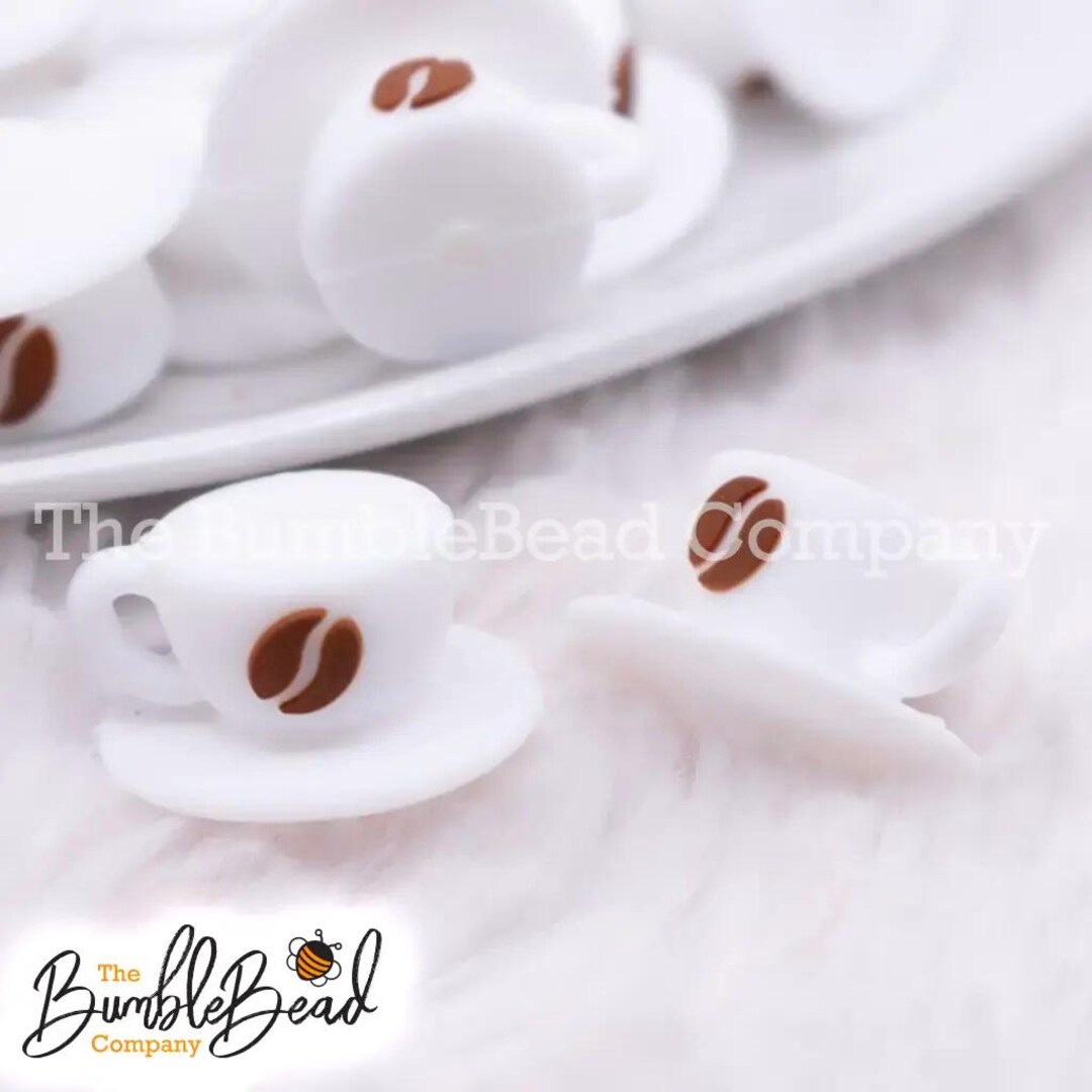 3D Coffee Cup Silicone Focal Bead Accessory - Silicone Bead - Etsy