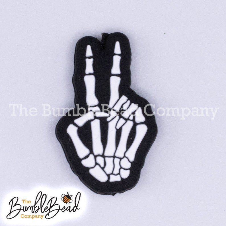 Skeleton Hand Peace Sign Silicone Focal Bead Accessory 35mm - Etsy