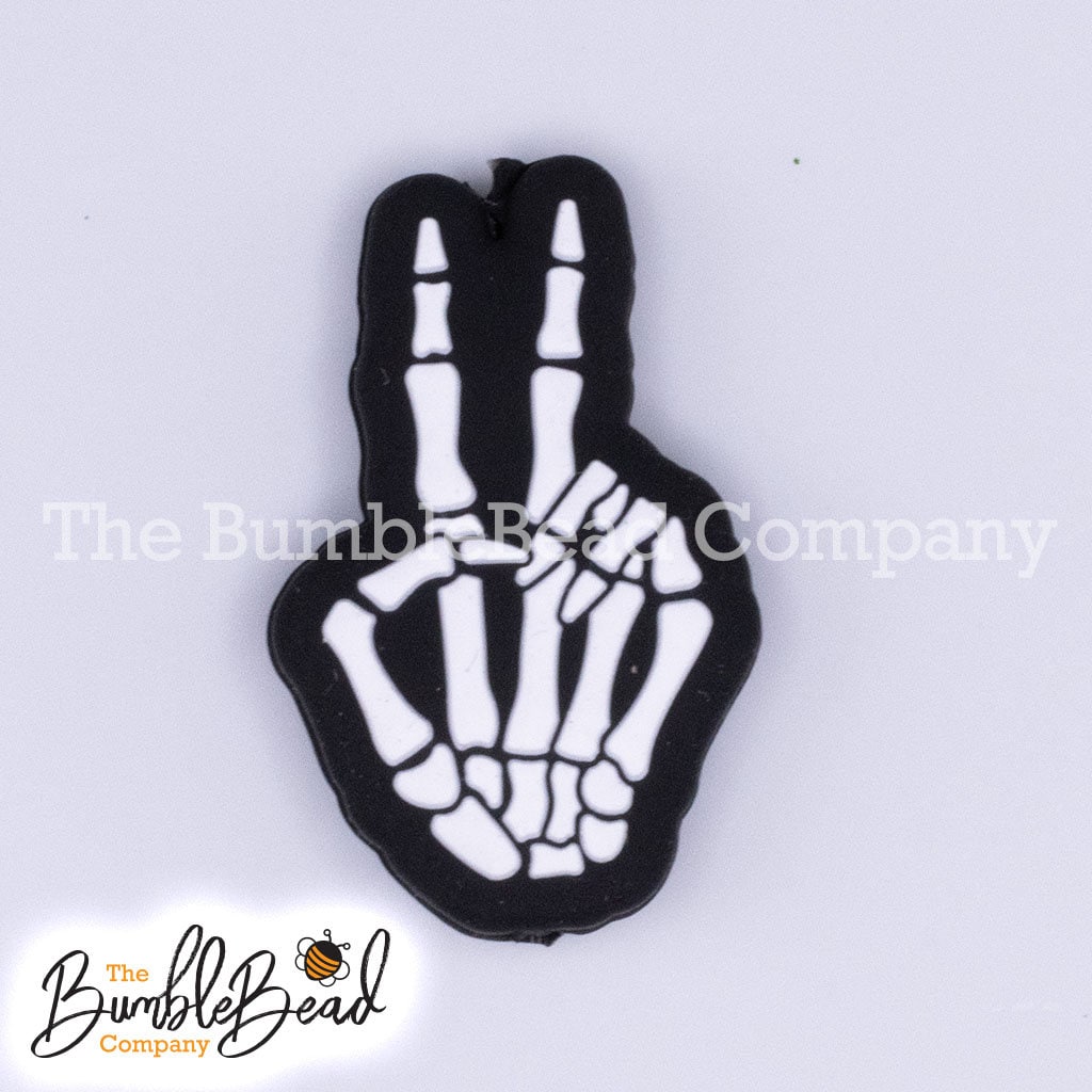 Skeleton Hand Peace Sign Silicone Focal Bead Accessory 35mm - Etsy