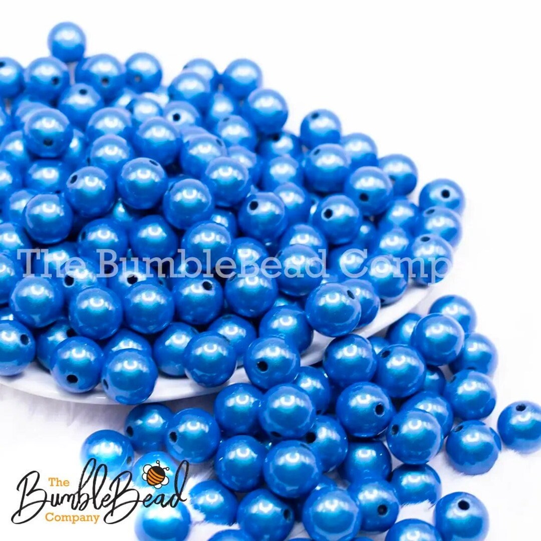 12mm Royal Blue Miracle Chunky Acrylic Bubblegum Bead, Resin Beads in ...