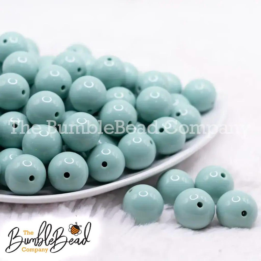 16mm Robin Blue Solid Acrylic Chunky Bubblegum Beads, Acrylic Gumball ...