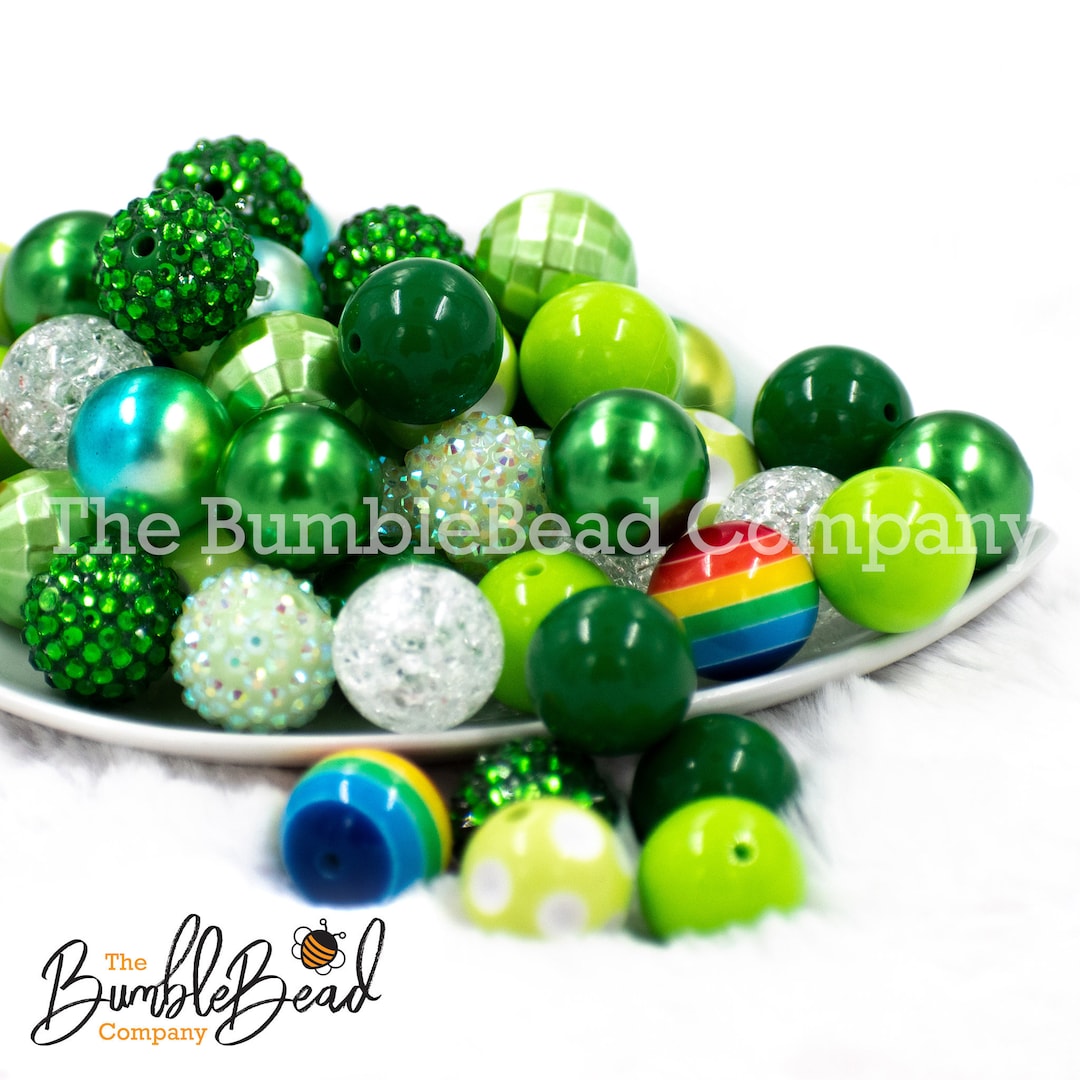 20mm Luck of the Irish St. Patrick's Day Acrylic Bubblegum Bead Mix [50 ...
