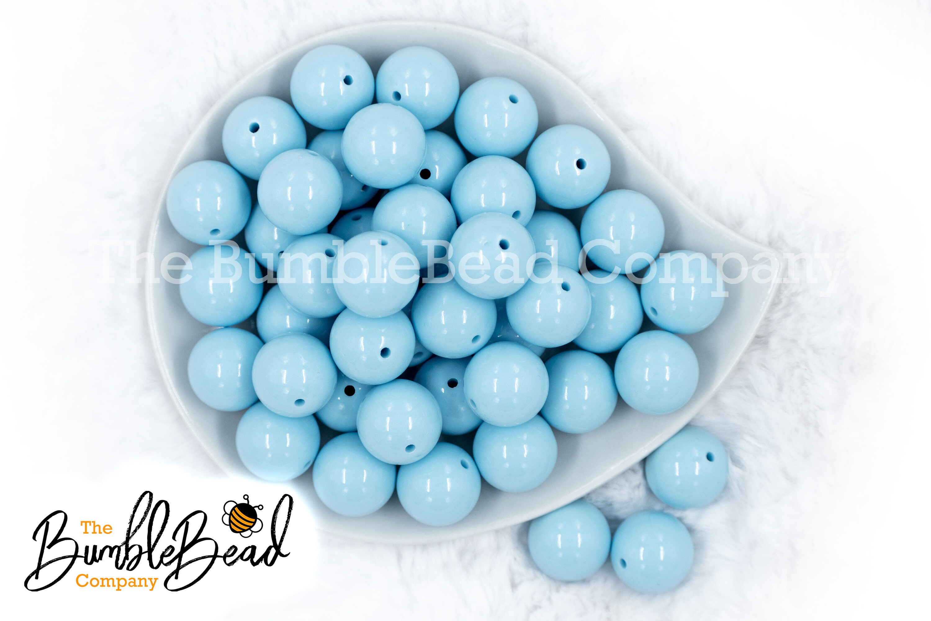 20mm Carolina Blue Solid Bubblegum Beads, Acrylic Gumball Beads in Bulk ...