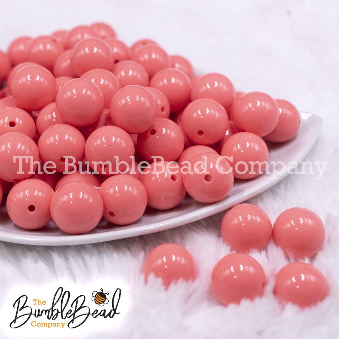 16mm Punch Pink Solid Acrylic Chunky Bubblegum Beads, Acrylic Gumball ...