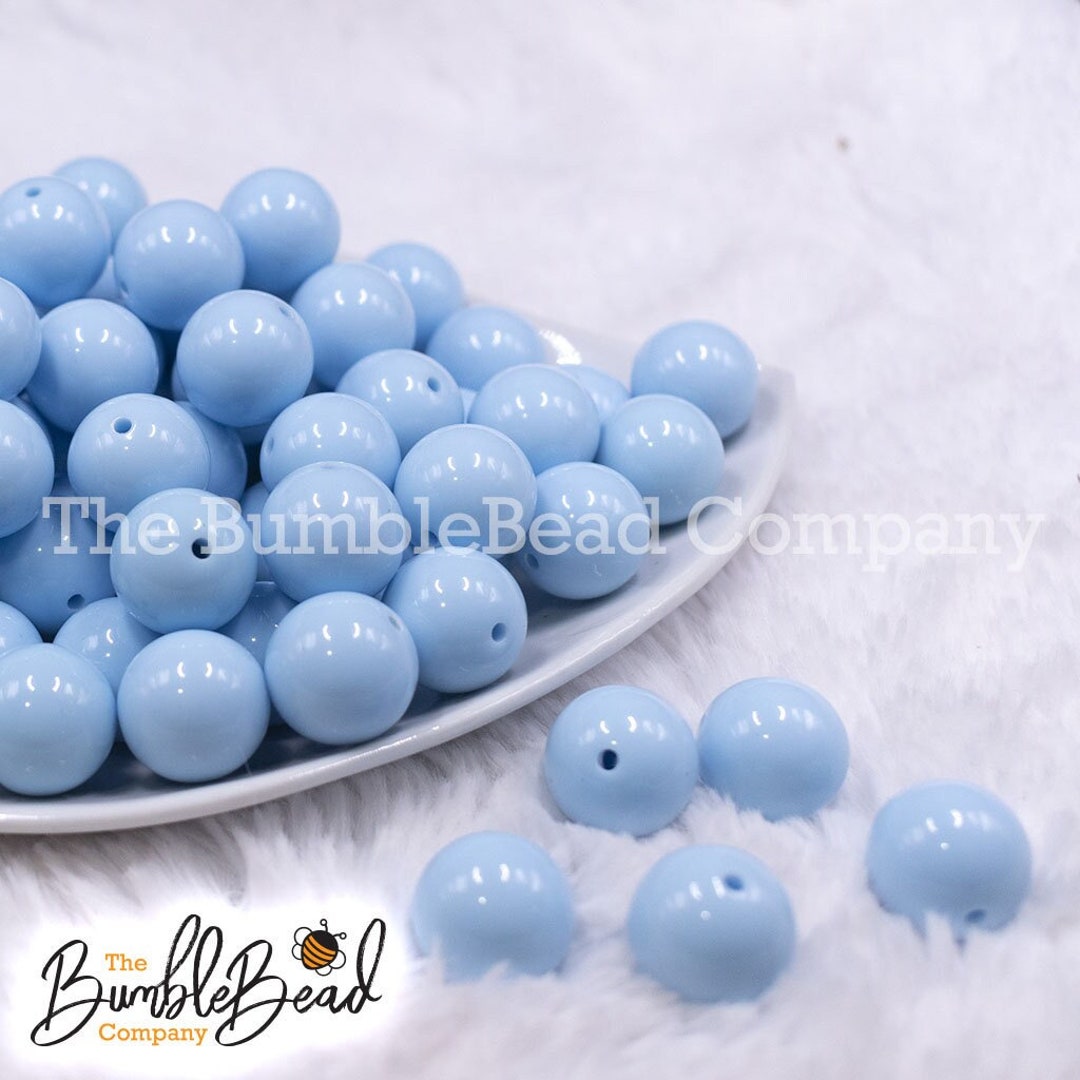 16mm Carolina Blue Solid Acrylic Chunky Bubblegum Beads, Acrylic ...