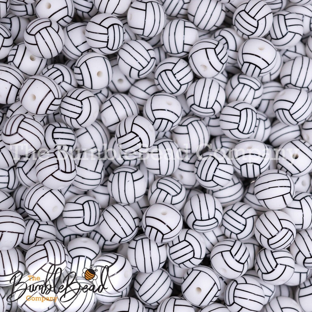15mm Volleyball Print Silicone Beads - Pack of 10 - Etsy