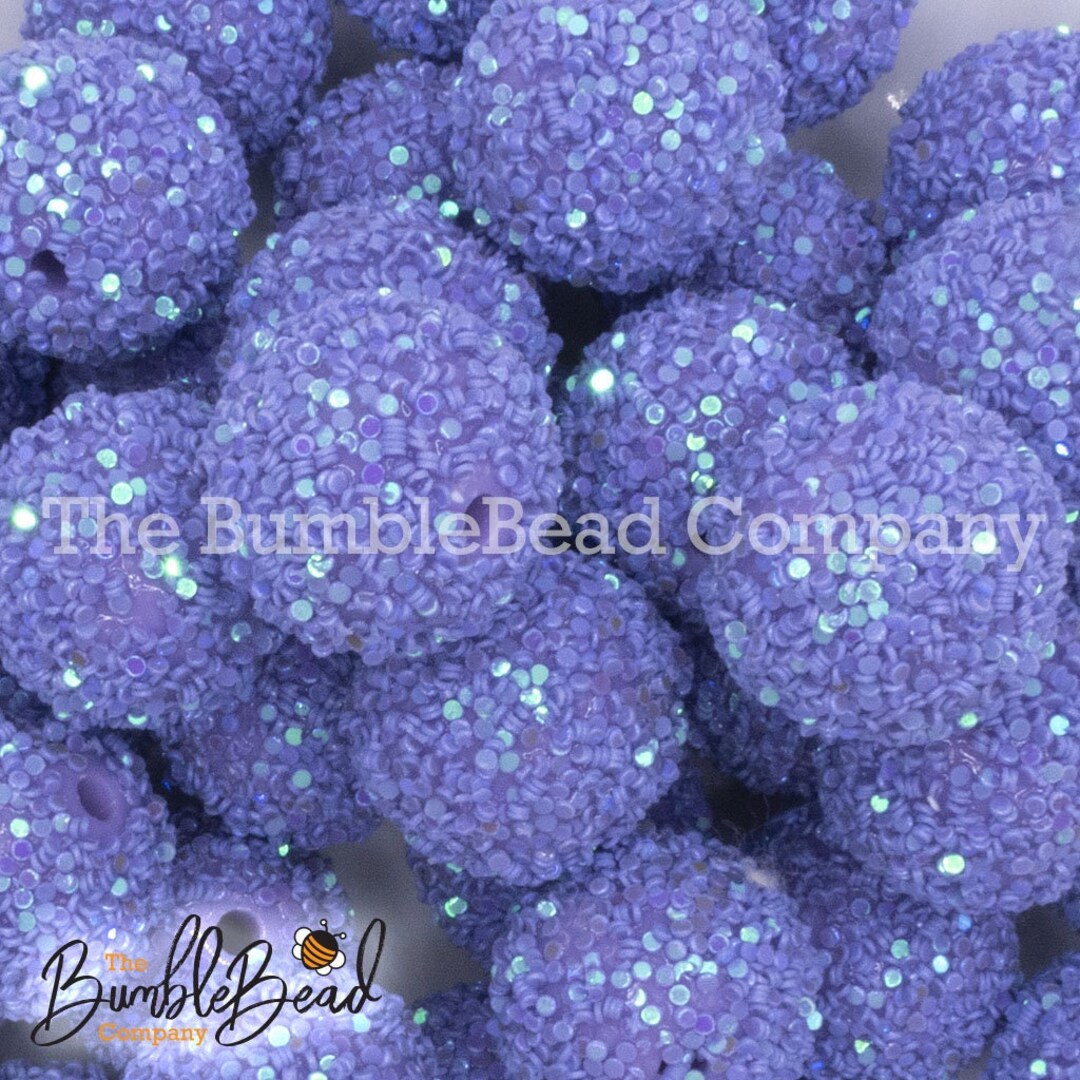 20mm Light Purple Sequin Confetti Bubblegum Beads, Resin Beads in Bulk ...