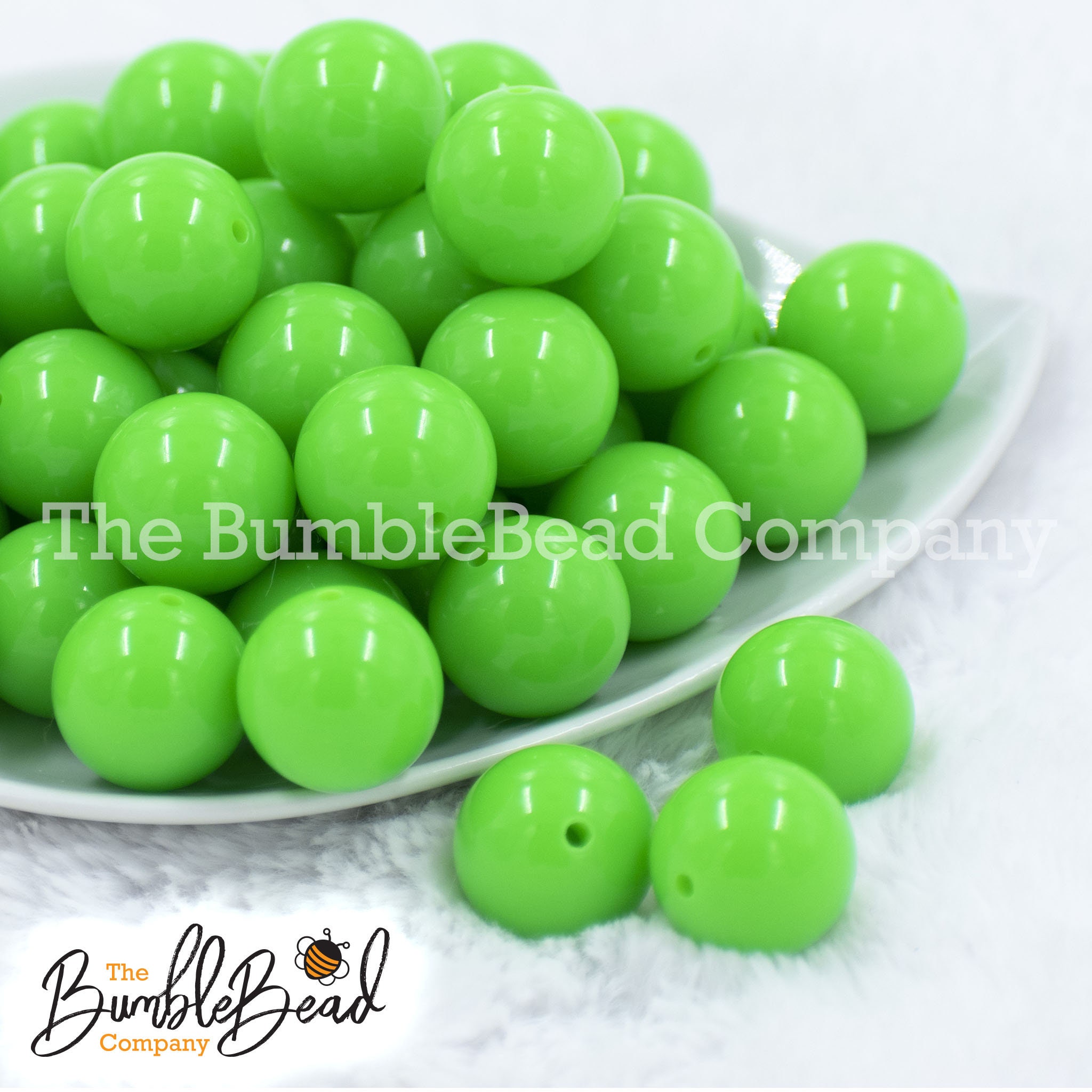 20MM Neon Green Solid Chunky Bubblegum Beads Acrylic Gumball - Etsy