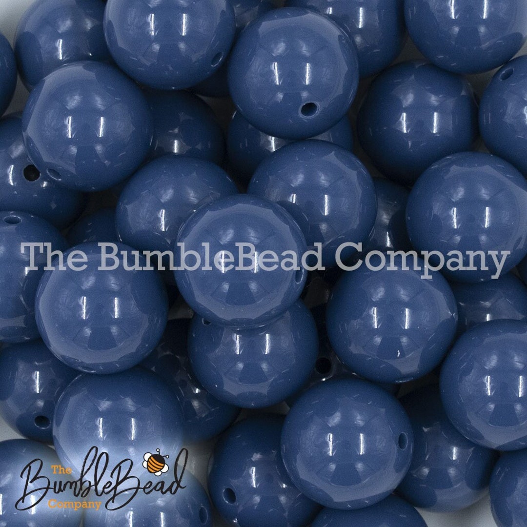 20MM Blueberry Blue Solid Chunky Bubblegum Beads, Acrylic Gumball Beads ...