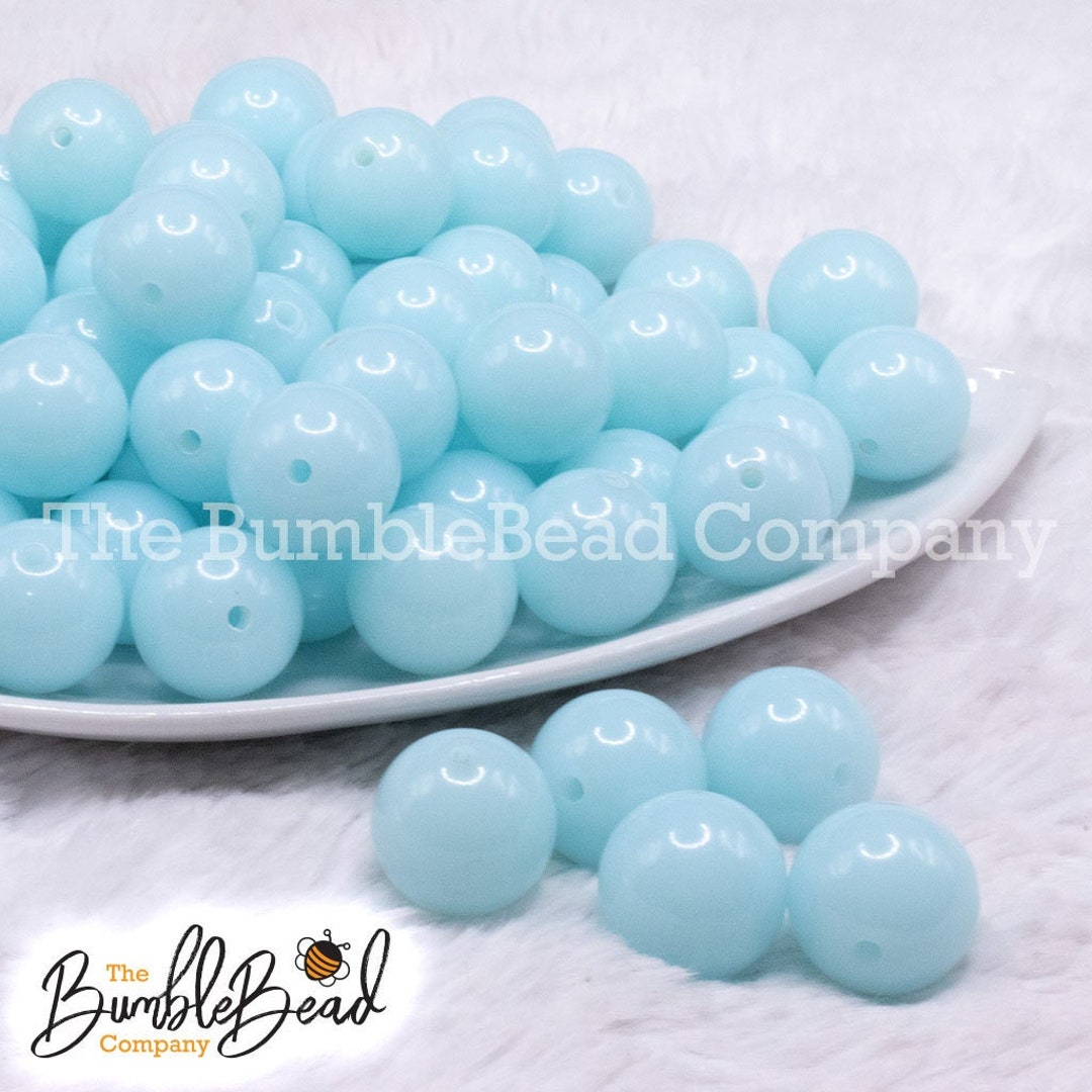 16mm Ice Blue Solid Acrylic Chunky Bubblegum Beads, Acrylic Gumball ...