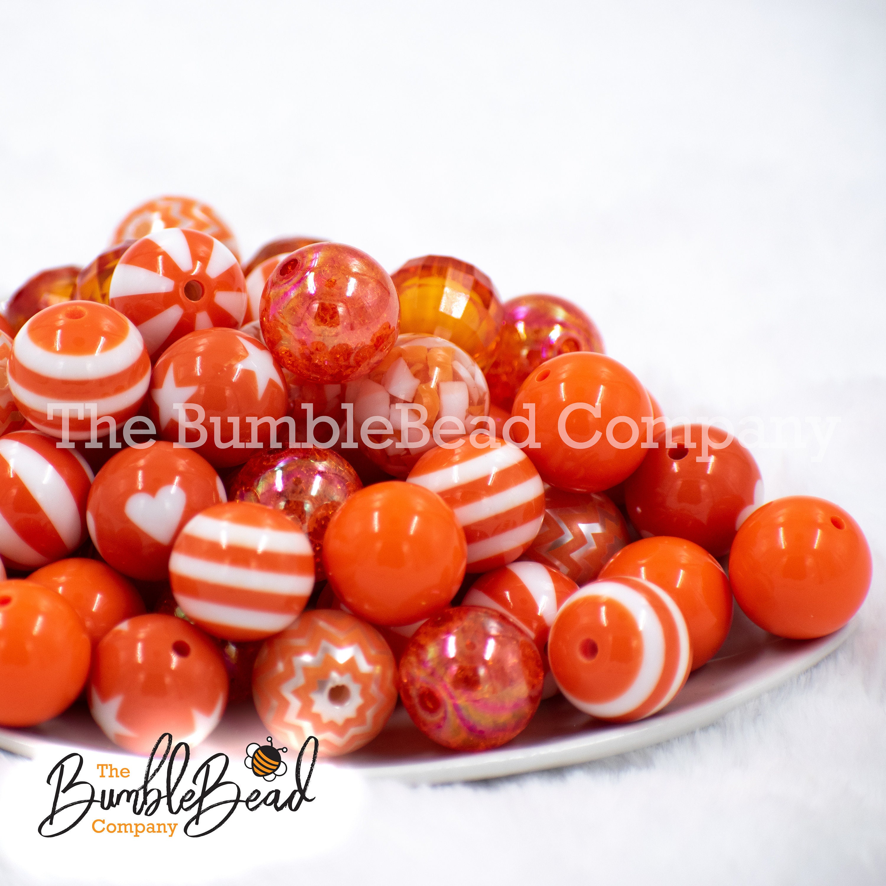 20mm Orange Crush Chunky Acrylic Bubblegum Bead Mix 50 Count | Etsy