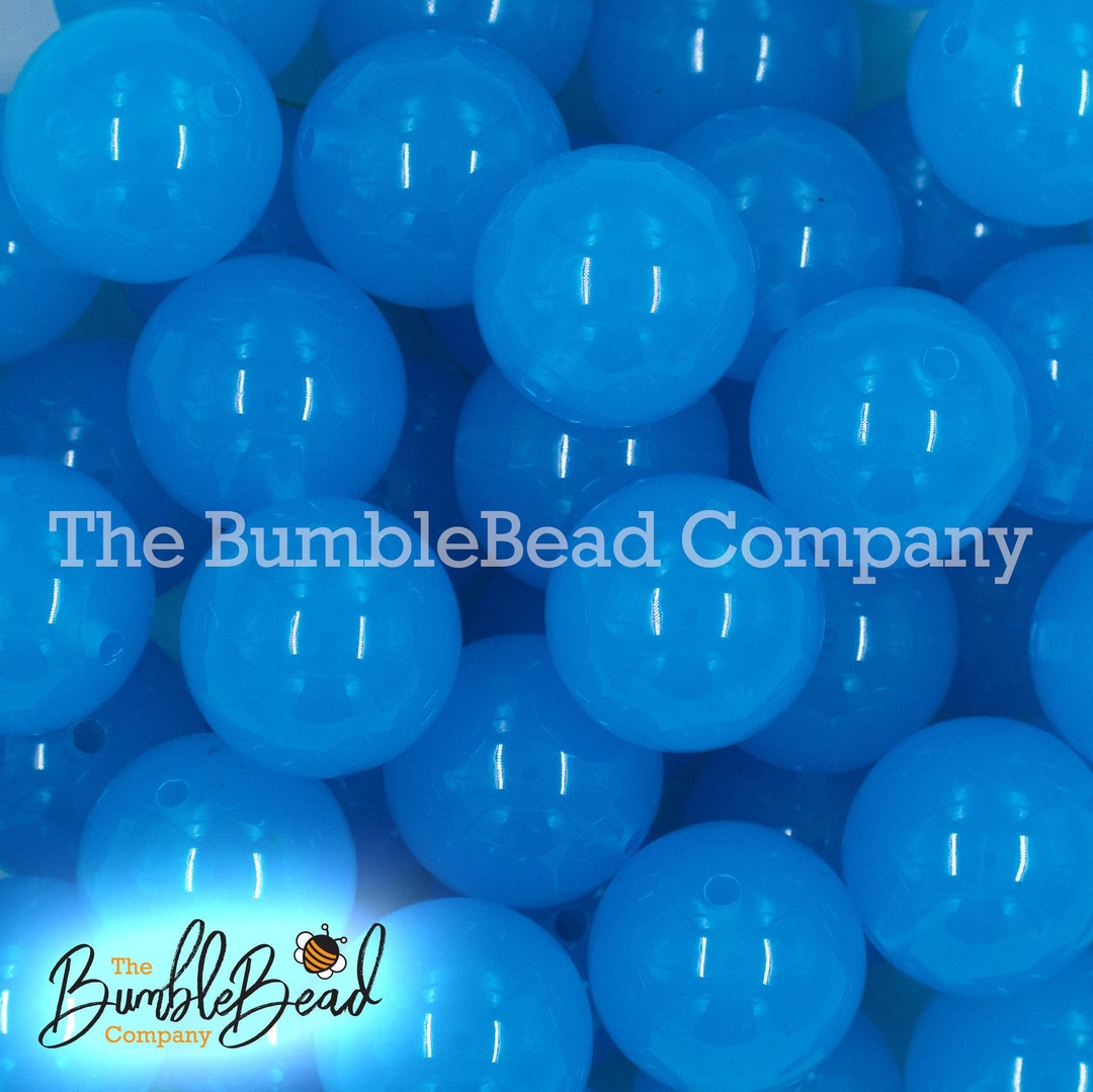 20mm Bright Blue "jelly" Style Acrylic Chunky Bubblegum Beads, Chunky ...