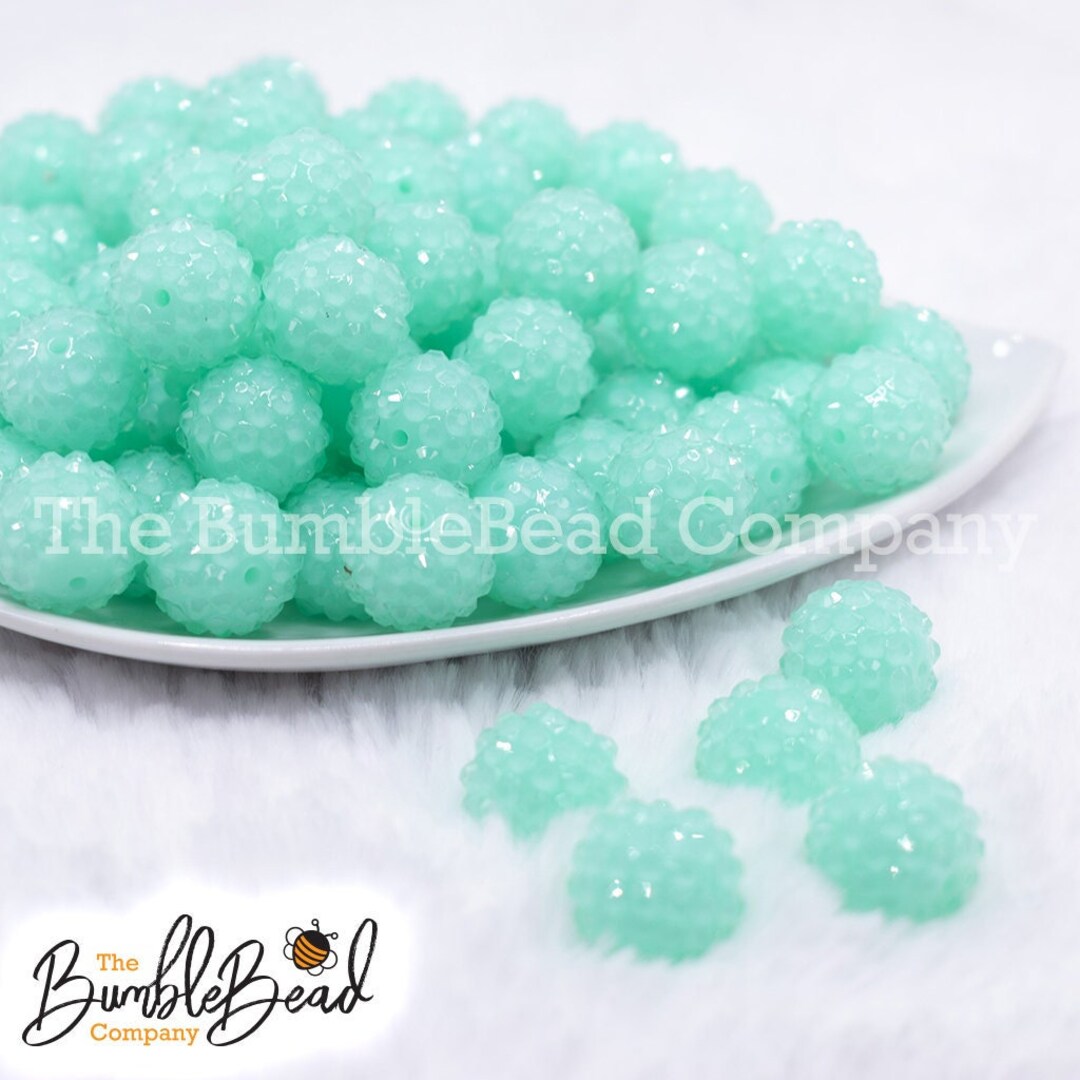 16mm Aqua Blue Rhinestone Jewelry Beads, Resin Rhinestone Beads in Bulk ...