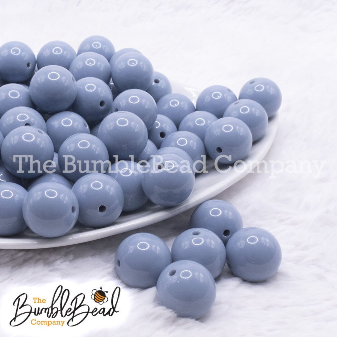 16mm Slate Blue Solid Acrylic Chunky Bubblegum Beads, Acrylic Gumball ...