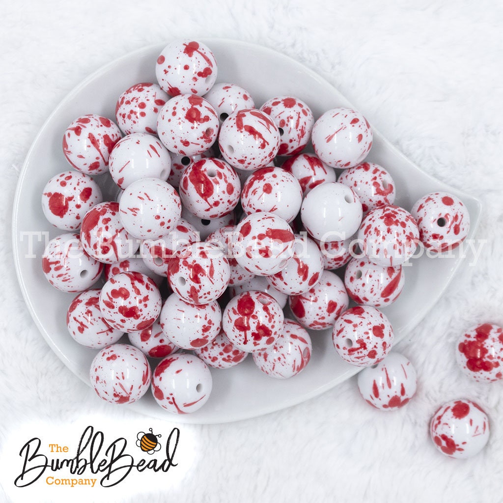 20MM Red Splatter Chunky Bubblegum Beads Acrylic Gumball - Etsy