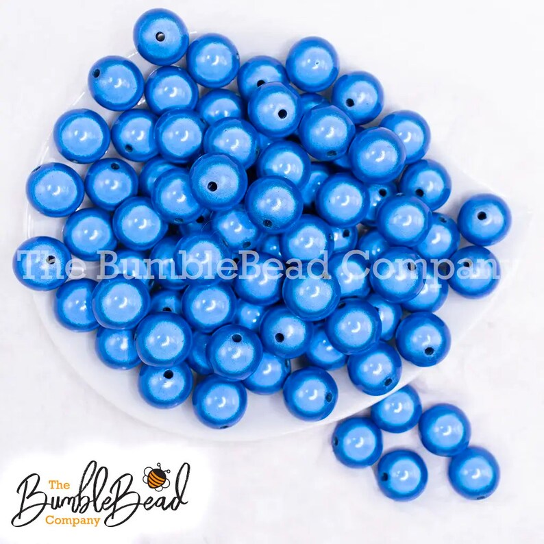 16mm Royal Blue Miracle Chunky Acrylic Bubblegum Bead, Resin Beads in ...