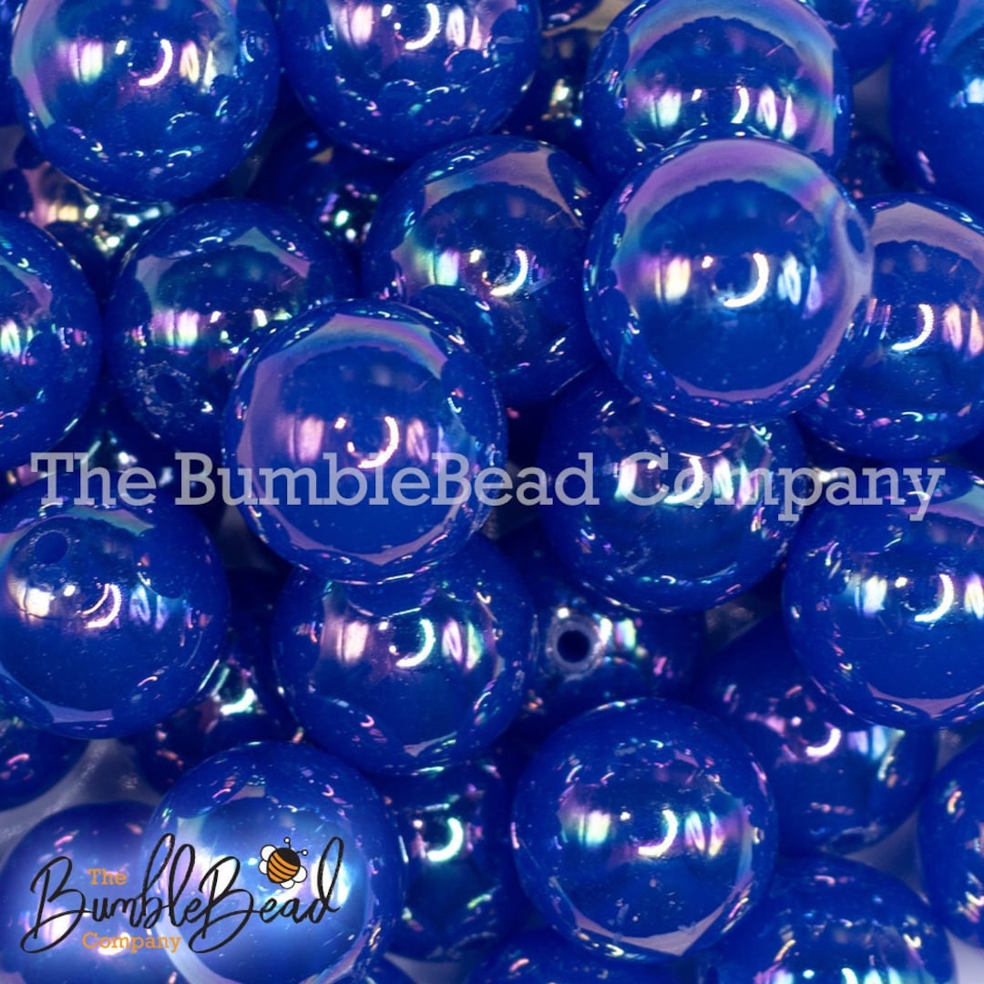 20mm Royal Blue Jelly AB Style Acrylic Chunky Bubblegum Beads, Chunky ...