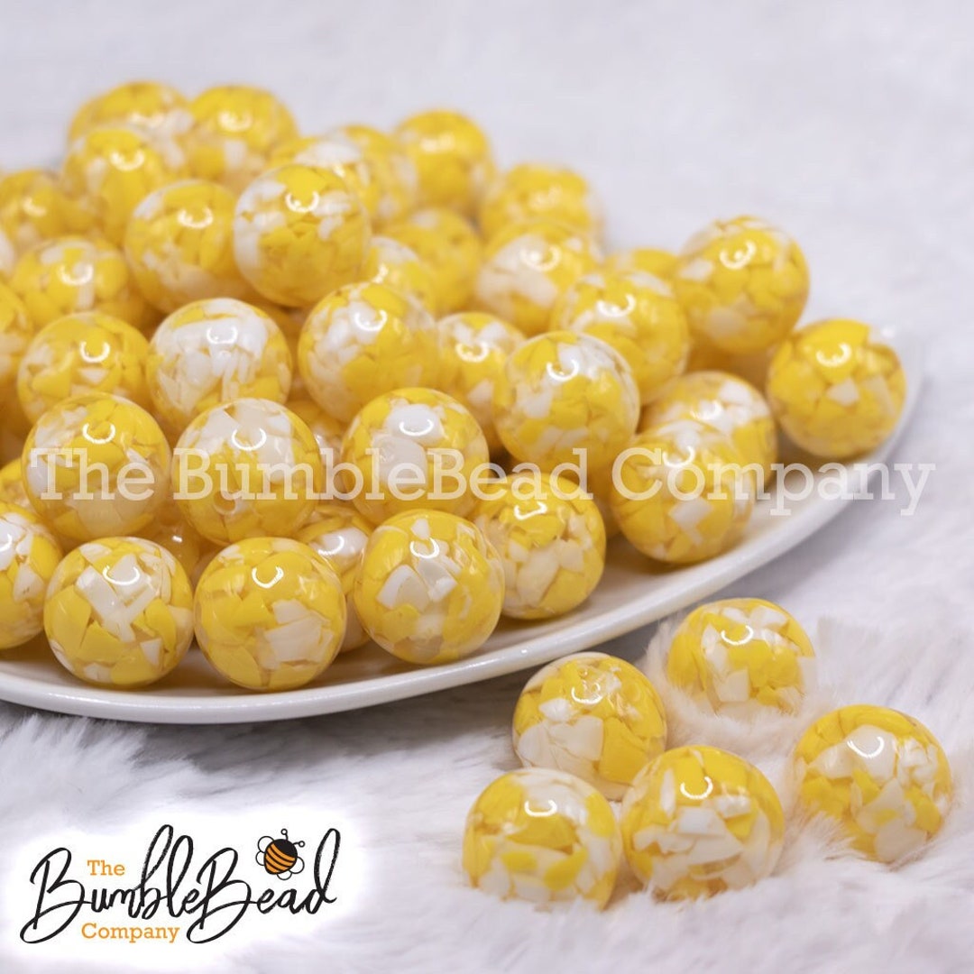 16mm Yellow Tablet Bubblegum Beads, 16mm Chunky Beads - Etsy