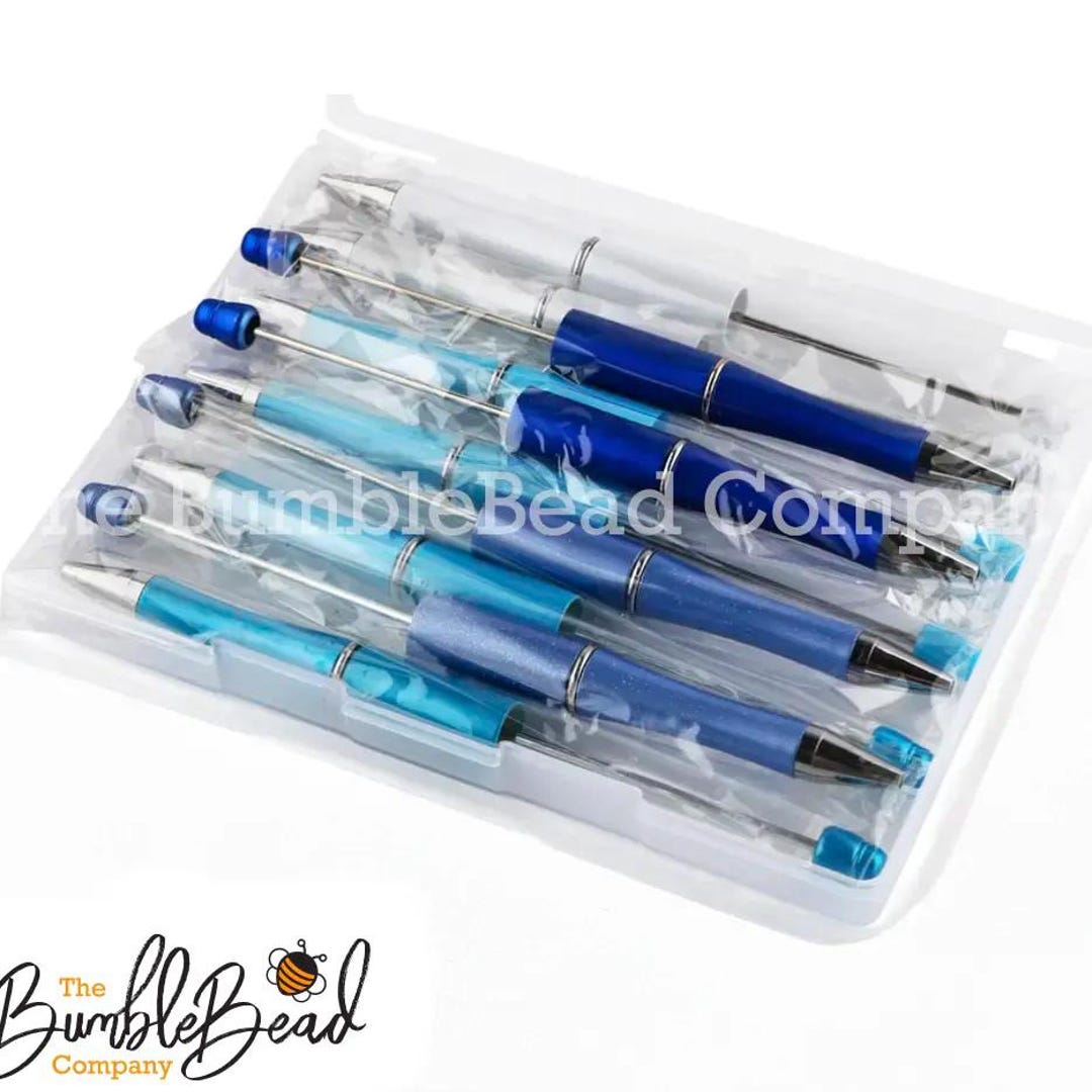 Blue Hues Mixed Beadable Pen Kit - Case Included - 10 Pieces, DIY Pen ...