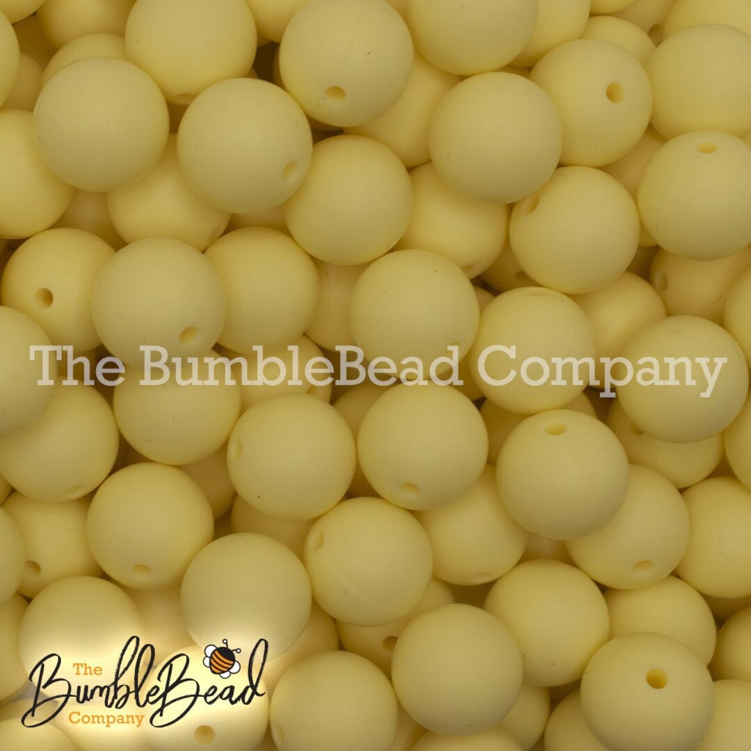 15mm Cream Yellow Silicone Beads, Silicone Beads in Bulk, 15mm Silicone ...