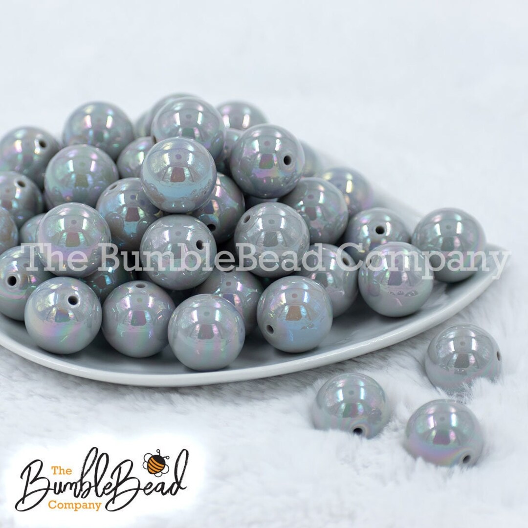 20MM Gray AB Solid Chunky Bubblegum Beads, Acrylic Gumball Beads in ...