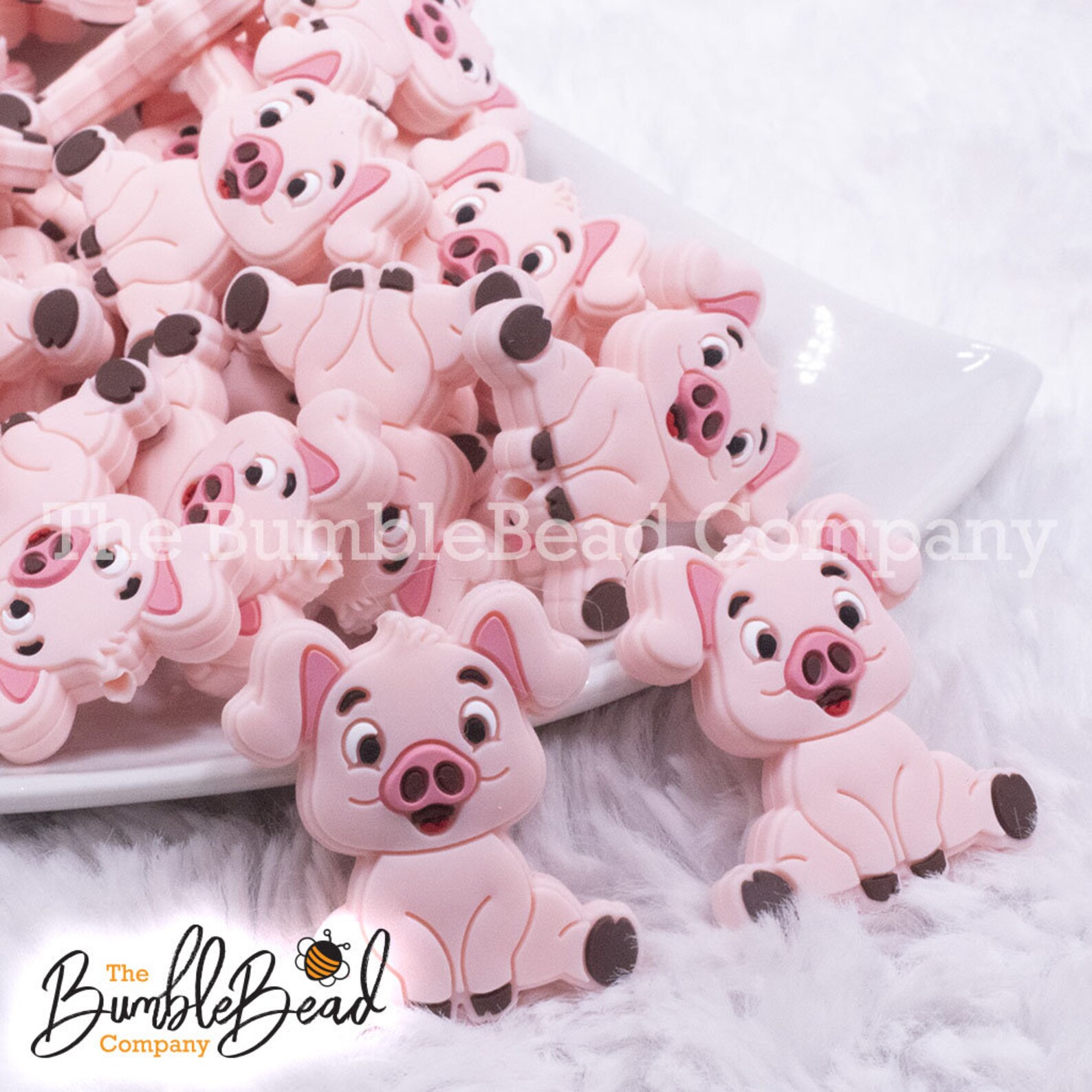 Pink Pig Silicone Focal Bead Accessory - 27mm X 30mm, Silicone Beads - Etsy