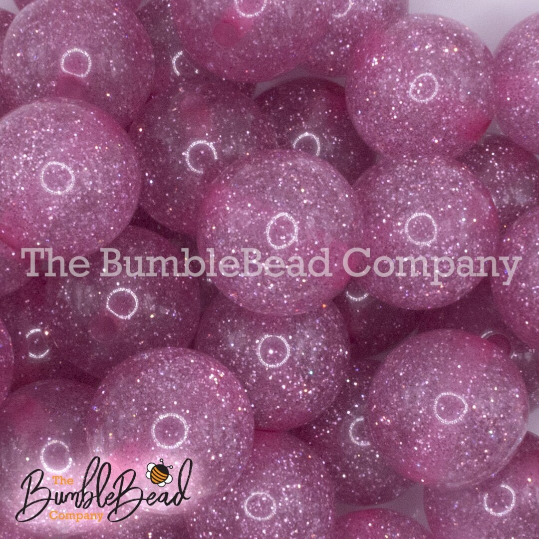 20MM Pink Glitter Sparkle Chunky Bubblegum Beads, Acrylic Beads in Bulk ...