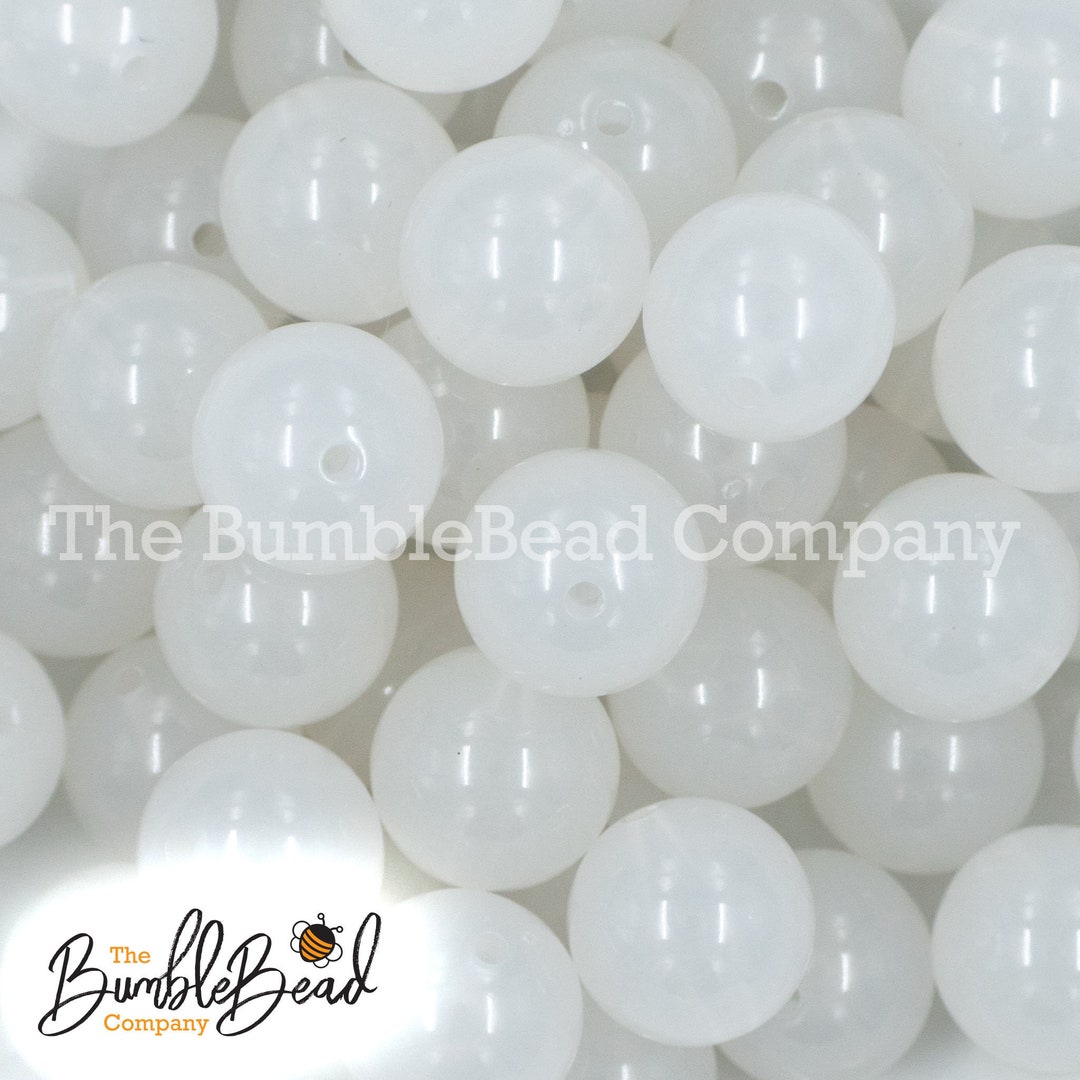 20mm White "jelly" Style Acrylic Chunky Bubblegum Beads, Chunky ...