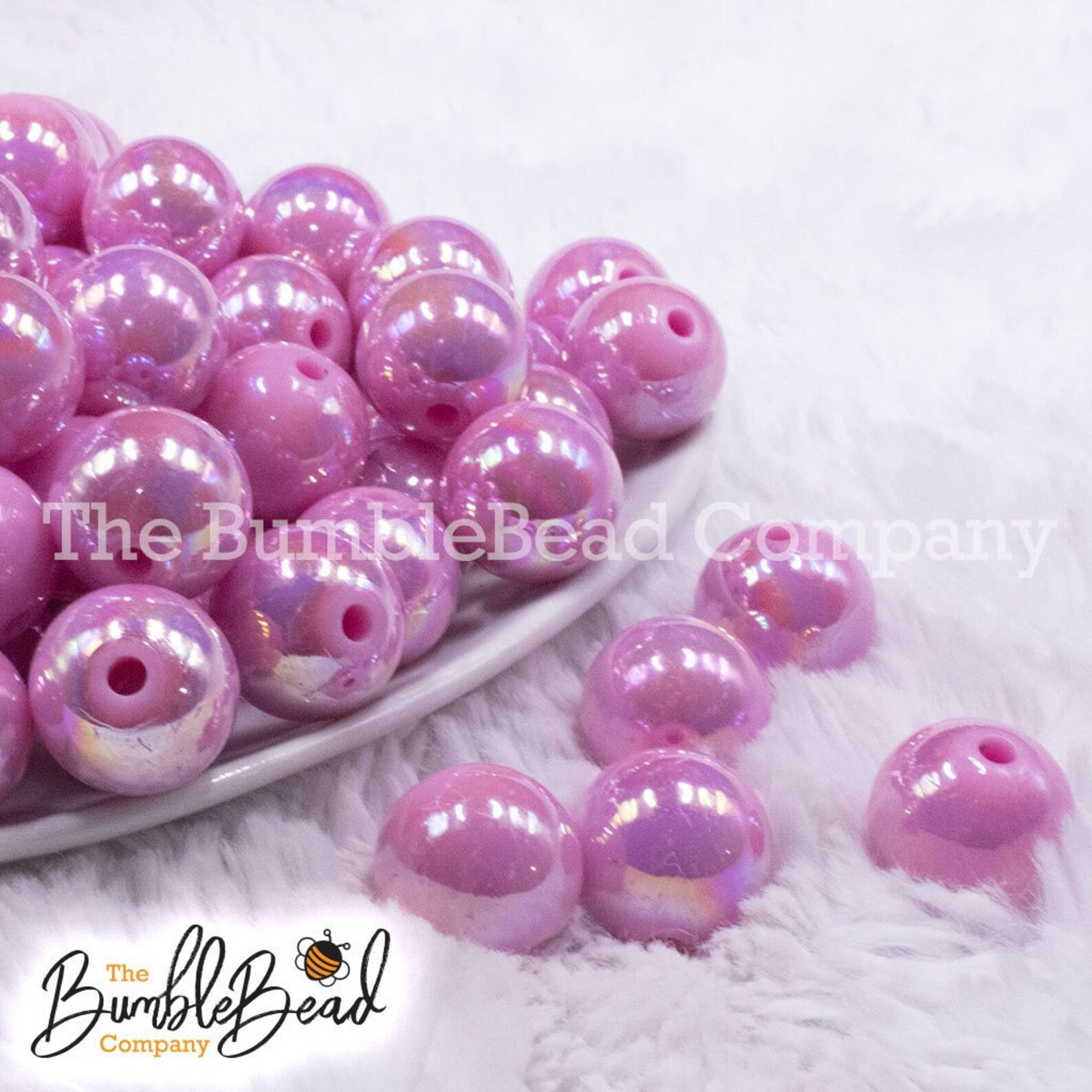 16mm Rose Pink AB Solid Acrylic Chunky Bubblegum Beads, Acrylic Beads ...
