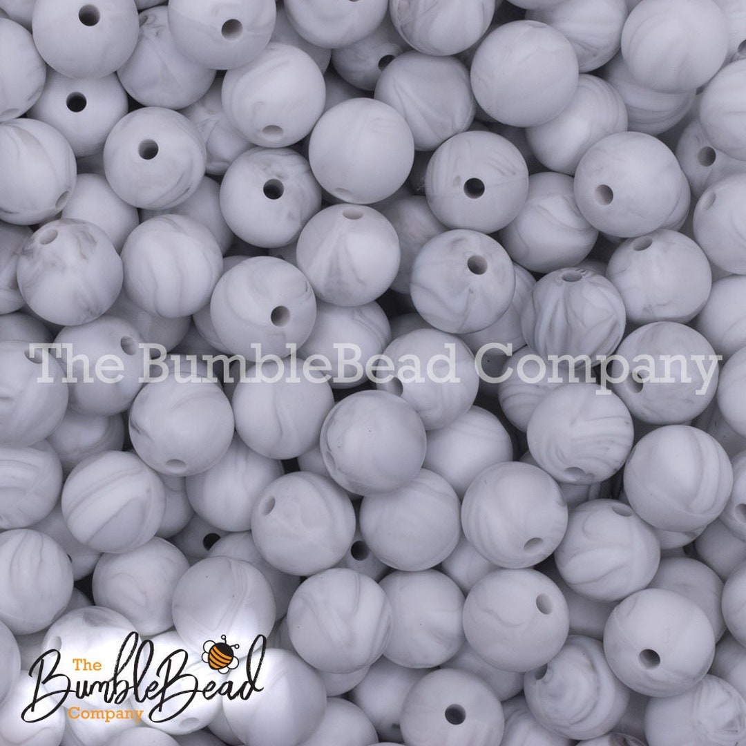 12mm Marble White Silicone Beads, Silicone Beads in Bulk, 12mm Silicone ...