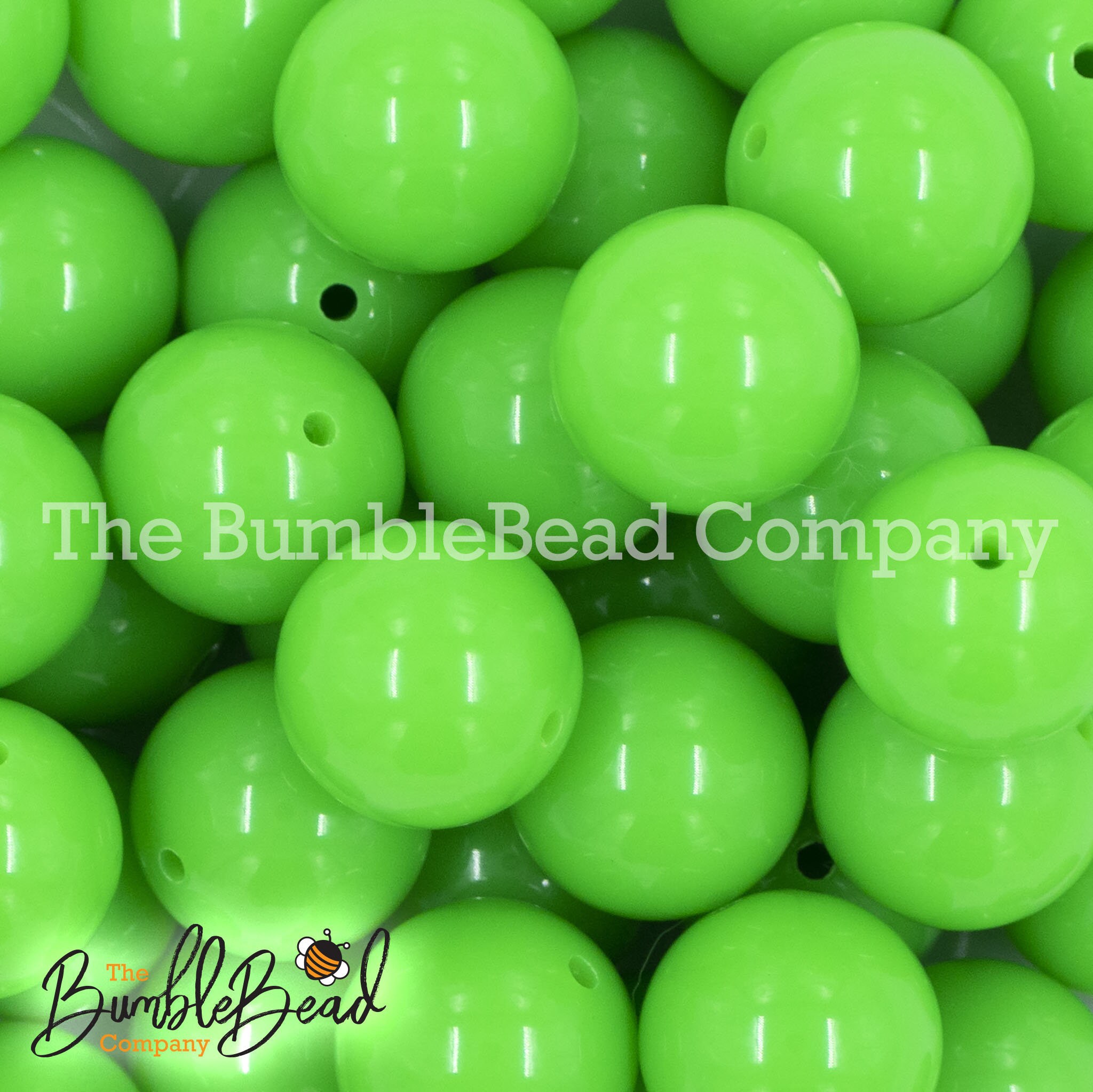 20MM Neon Green Solid Chunky Bubblegum Beads Acrylic Gumball - Etsy