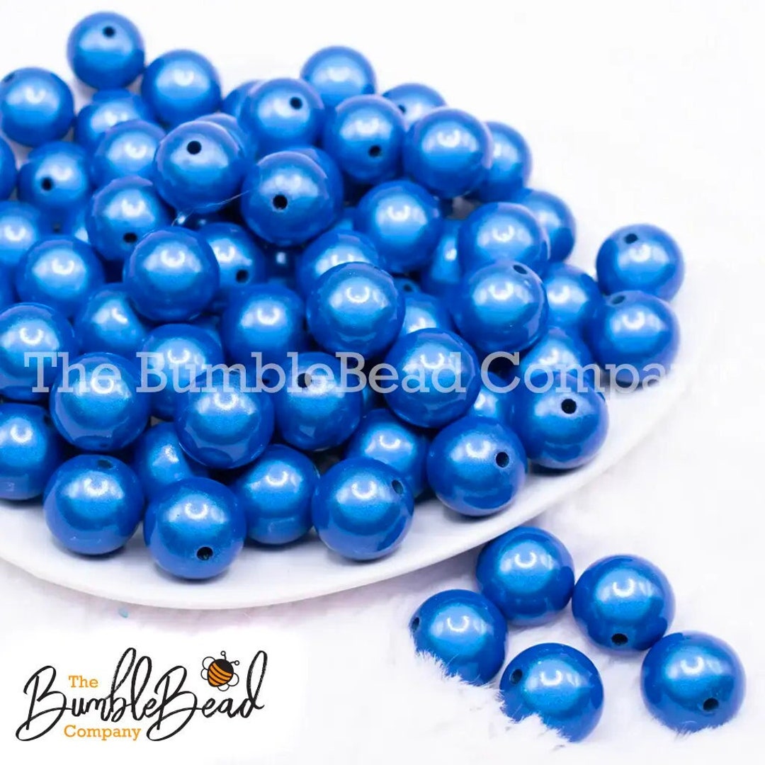 16mm Royal Blue Miracle Chunky Acrylic Bubblegum Bead, Resin Beads in ...