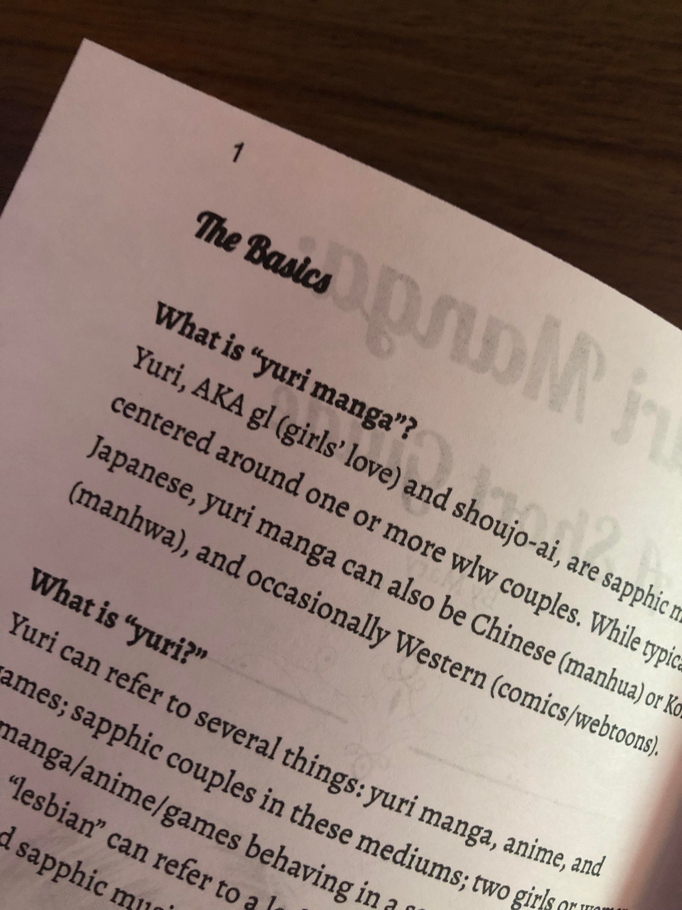 Yuri Manga: A Short Guide Zine - Etsy