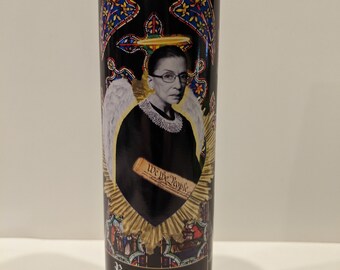 Saint RBG Prayer Candle | Ruth Bader Ginsburg Saint on 8" Prayer Candle ...