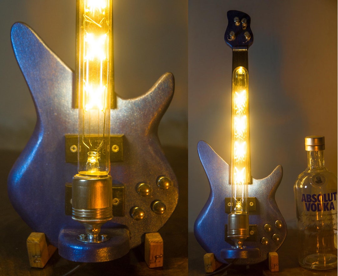 Navy Blue Guitar,guitar Lamp, Guitar Gift,guitar Light,bass Guitar Lamp ...